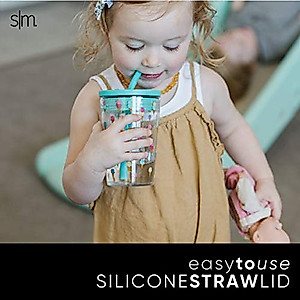 Simple Modern Toddler Cup Plastic BPA-Free Tritan Tumbler with Silicone Straw Lid | Reusable and Durable for Kids, Boys, Girls | Classic Collection | 12oz, Polka Play