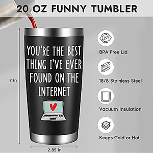 GSPY Wine Tumbler, Husband Gifts, Boyfriend Gifts - Mothers Day Gifts for Girlfriend, Wife - Funny Anniversary, Fathers Day, Birthday Gifts for Her, Him - Best Thing I Found on the Internet