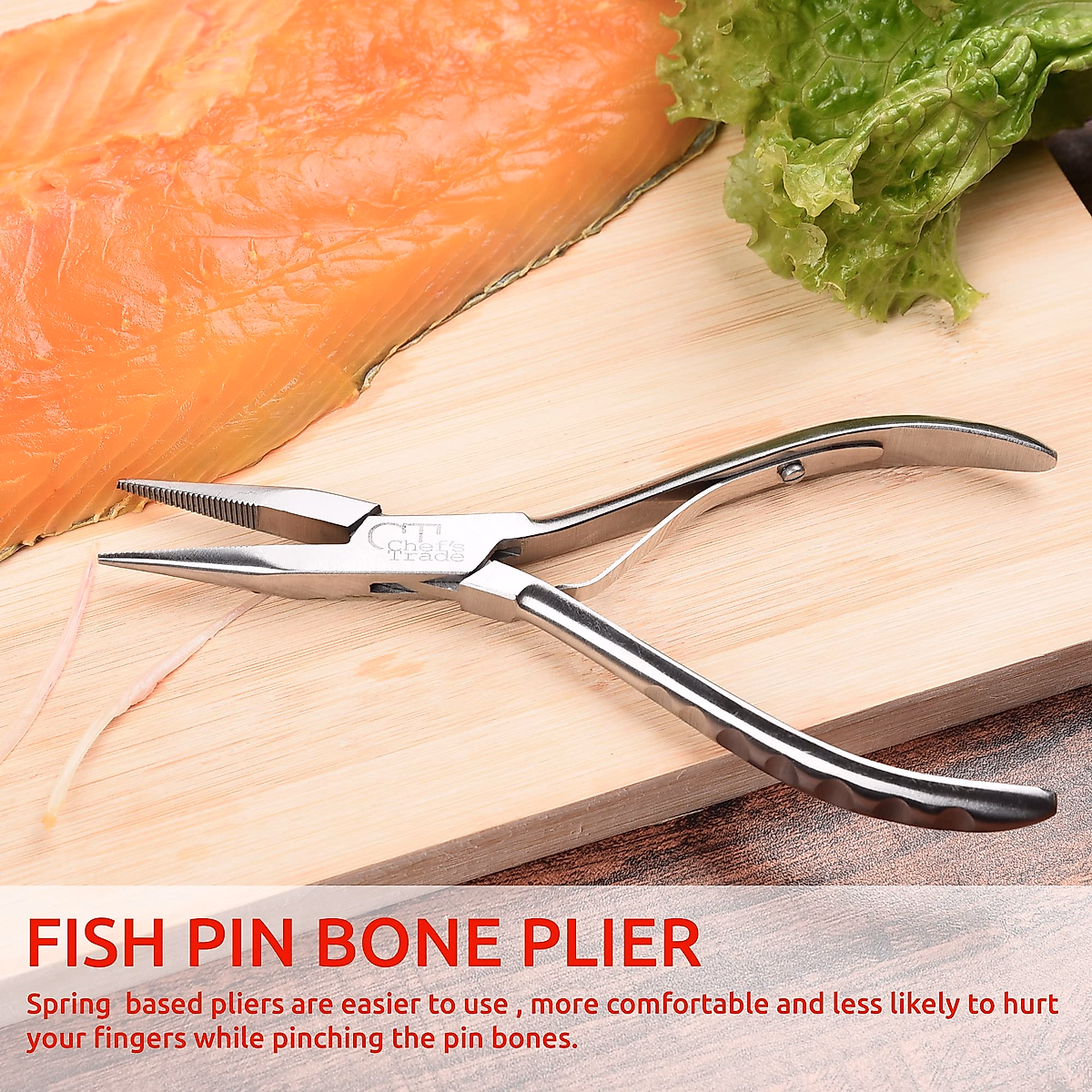 Fish Bone Pliers/Tweezers Stainless Steel Washable (Silver)