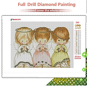 Huacan Diamond Painting Kits for Adults Square Full Drills Home Wall Decor Angel Pattern,30x40cm/11.8x15.8in