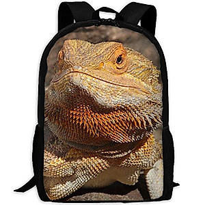Bearded Dragon Interest Print Custom Unique Casual Backpack School Bag Travel Daypack Gift