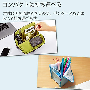 Kokuyo Saxa Poche Portable Scissors, Twiggy Scissors, 3D Blade, Pen-shaped Design, Slide Mechanism, No Cap Required, Glueless Blade, White, Japan Import (HASA-P320W)