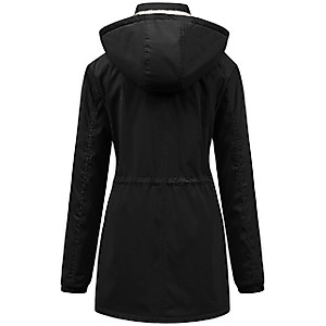 Chrisuno Women's Lightweight Thicken Puffer Coats Warm Parka Padded Winter Hooded Insulated Jacket Overcoat Black XL