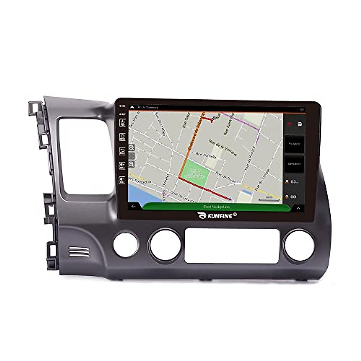 KUNFINE Android Radio CarPlay &Android Auto Autoradio Car Navigation Stereo Multimedia Player GPS Touchscreen RDS DSP BT WiFi Headunit Replacement for Honda Civic 2004-2011, if Applicable