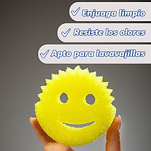 Original Scrub Daddy Sponge - Scratch Free Scrubber for Dishes and Home, Odor Resistant, Soft in Warm Water, Firm in Cold, Deep Cleaning Kitchen and Bathroom, Multi-use, Dishwasher Safe, 4ct