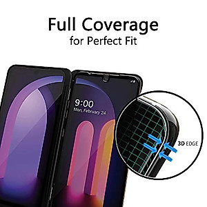 GOBUKEE [1GLASS+2FILM for LG V60 ThinQ 5G Screen Protector [1 Tempered Glass] + [2 PET Film Dual Screen Protector] 9H Hardness,Bubble Free,HD Clear Perfect Fit Compatible with LG V60 ThinQ