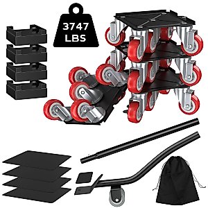 Tyware Furniture Movers, Furniture Dolly, Furniture Movers with 5 Wheels, Carbon Steel Panel Heavy Duty Dolly, Furniture Lifter with 5 360° Rotatable Rubber Universal Wheels, Maximum Load 3747LBS