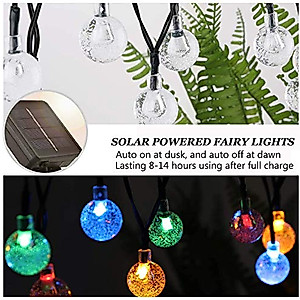 WHEEJE String Lights Solar Garden Lights Outdoor Waterproof 50LED Fairy Lights 8 Mode 7M Solar String Light for Garden Patio Yard Home Christmas for Wedding/Party/Curtain/Garden