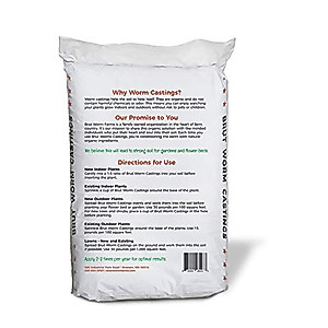 BRUT WORM FARMS Worm Castings Soil Builder - 12 Pounds - Organic Fertilizer - Natural Enricher for Healthy Houseplants, Flowers, and Vegetables - Use Indoors or Outdoors - Non-Toxic and Odor Free