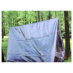 ADROIT Silver Mylar Emergency Sleeping Tent | 3 x 8 ft (91.4 cm x 243.8 cm) | Lightweight & Compact | High Visibility & Insulating | Waterproof | Ideal for Camping, Hiking, Emergencies