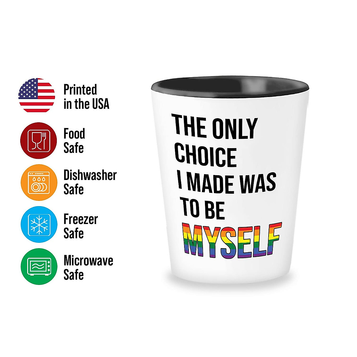 Bubble Hugs LGBTQ Shot Glass 1.5oz - Proud Ally - LGBT LGBTQ Pride Friends Gay Lesbian Human Rights Transgender Gay Pride Proud Ally Rainbow Love Equality