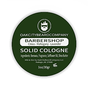 Oak City Beard Company - BarberShop - Solid Cologne - 1 Ounce - Citrus - Mahogany - Green Notes - Lavender