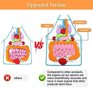 AIPINQI Anatomy Apron,Body Anatomy Apron Kids Human Body Organs Awareness Educational Toys for Children Preschool Science Homeschool Teaching Aids