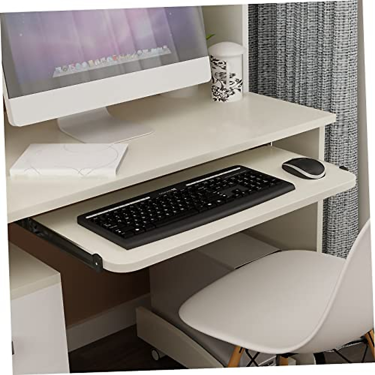 Abaodam 4 Pairs Keyboard Rails Office Accessories Computer Tray accesorios para escritorio Drawer- Design Rack Extended Drawer Slides Keyboard Drawer Under Desk Slide Drawer-Design Rack