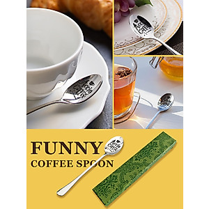 Lukifana Funny Accio Coffee Spoon, Stainless Steel Coffee Spoon Ice Cream Spoon Teaspoon Cheese Spoon, Suitable for Coffee Lovers, Bookworm Friends, Harry Potter Fans, Birthday Christmas Gifts