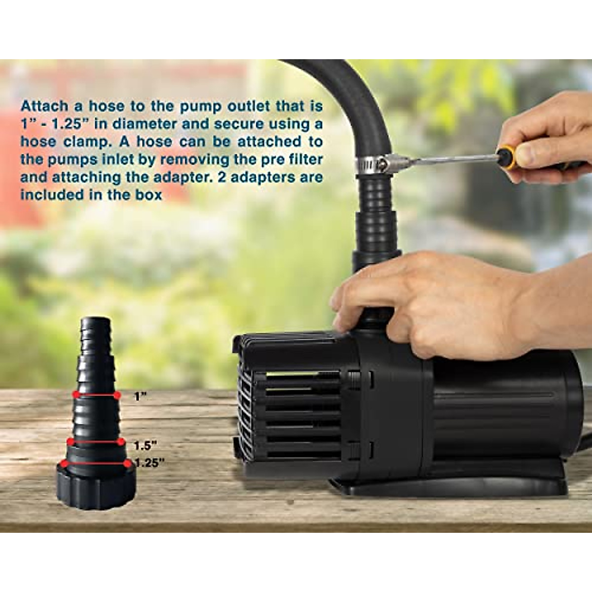 Homewell 3000 Gallons per Hour Electric Water Pump with 2 Nozzles Ultra Quiet Submersible Pump for Fountains, Waterfalls, Water Circulation, Koi Ponds Pump, Water Gardens (3000 GPH)