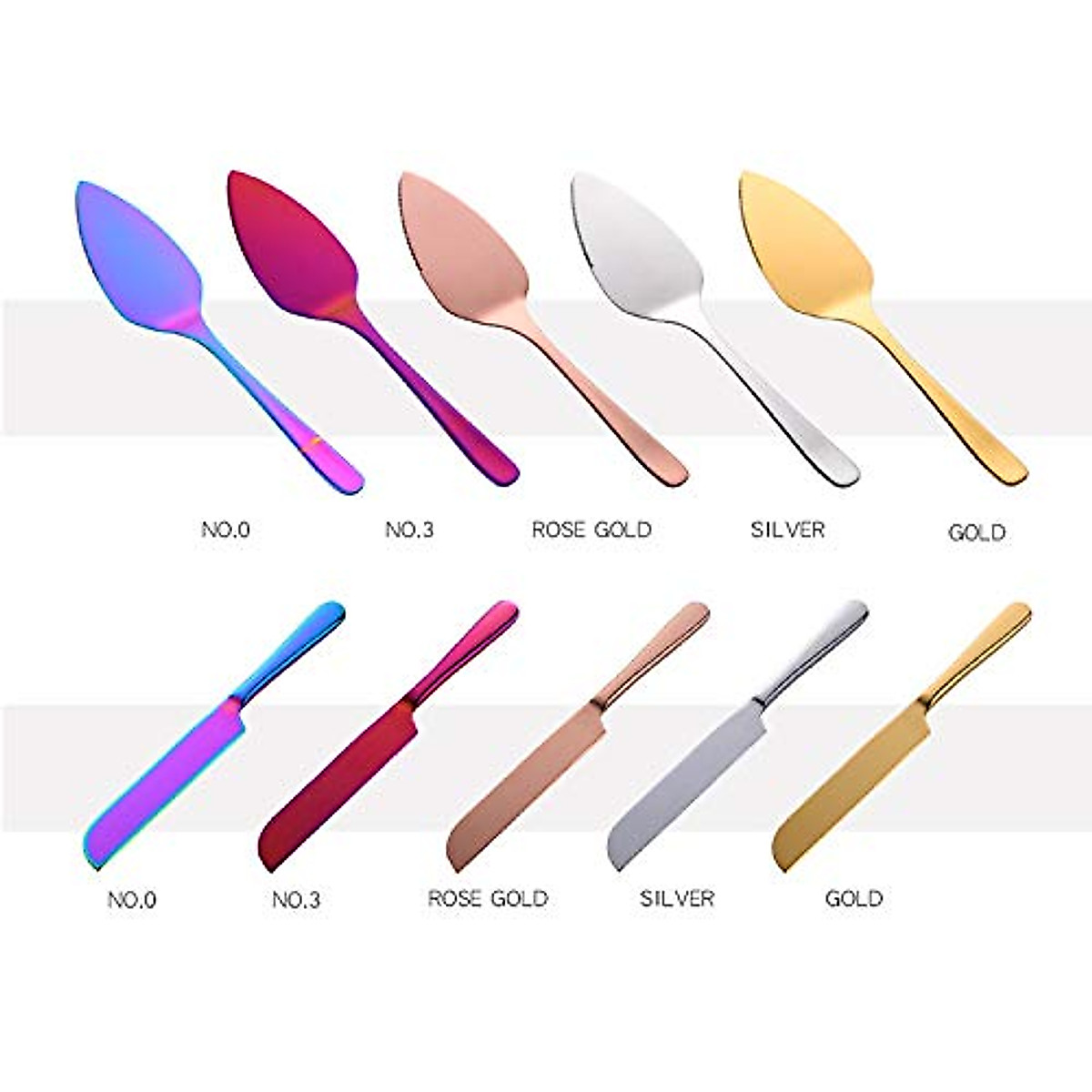 BISDA Wedding Cake Knife Server Set, 304 Stainless Steel Spatula Baking Tool Cake Shovel Butter Knives For Pie/Pizza/Cheese (Rose Gold)