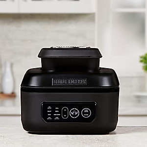 George Foreman Beyond Grill™ 7-in-1 Electric Indoor Grill with Air Fry Technology, MCAFD800D, Black, Large
