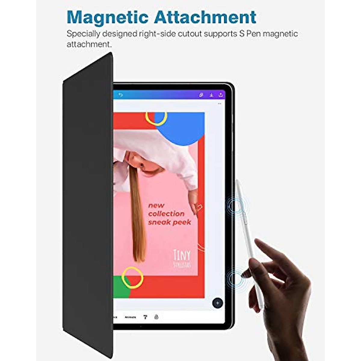 TiMOVO Case for Galaxy Tab S8 11 inch 2022 (SM-X700/SM-X706)/S7 2020 (SM-T870/T875) with S-Pen Holder, Slim Lightweight Magnetic Case with Auto Sleep/Wake Fit Galaxy Tab S8 Tablet, Black