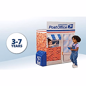 Kid Trax USPS Play Tent for Kids, Tent House for Kids, Large Front and Rear Openings, Mail Collection Box, Includes Carrying Case, Mail Truck or Carrier Accessory, Kids Play House, Post Office Toys