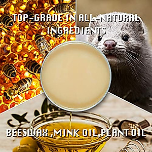 SALTY FISH All-Natural Leather Conditioner and Cleaner,Made with Mink Oil Beeswax,Protect Soften Waterproof Leather Furniture,Car Seats,Shoes,Boots,Bags (3.53 Oz)