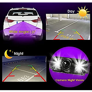 hizpo Car Rear Camera Backup Camera High Definition Color Wide Viewing Angle Universal Waterproof License Plate Backup Camera with 7 Infrared Night Vision LED