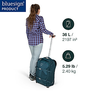 Osprey Fairview 36 Women's Wheeled Travel Backpack, Night Jungle Blue (10003702)