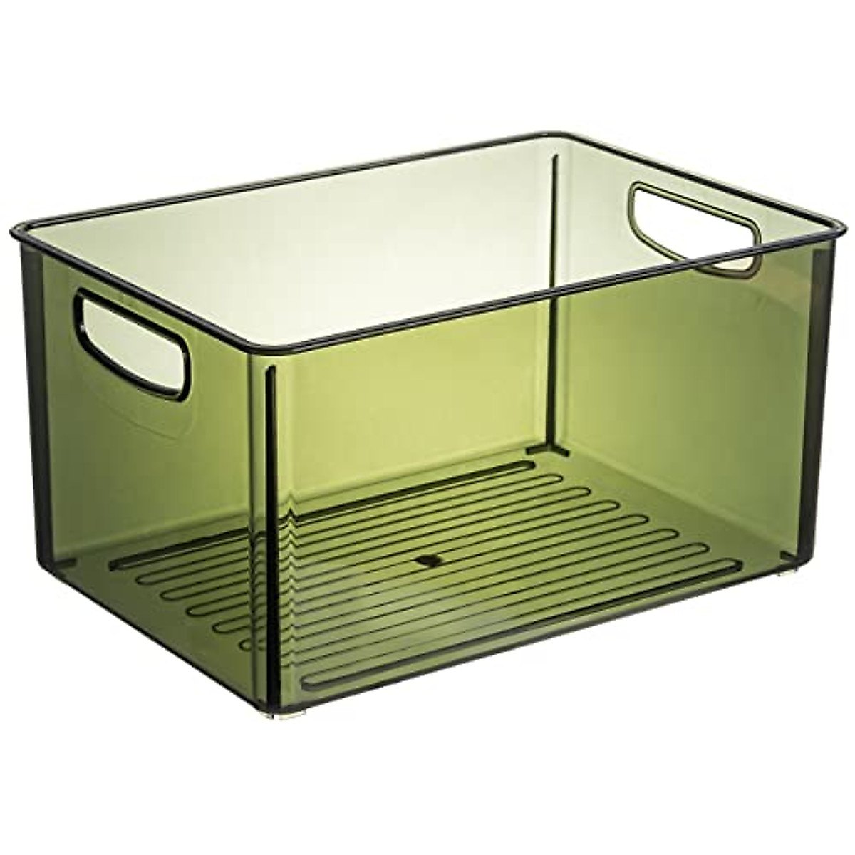 Elysolpluv Acrylic Storage Box 3 Pieces (Large, Medium And Small), Grocery Storage Box With Handle, Suitable For Refrigerator, Kitchen And Countertop Storage. (Green)