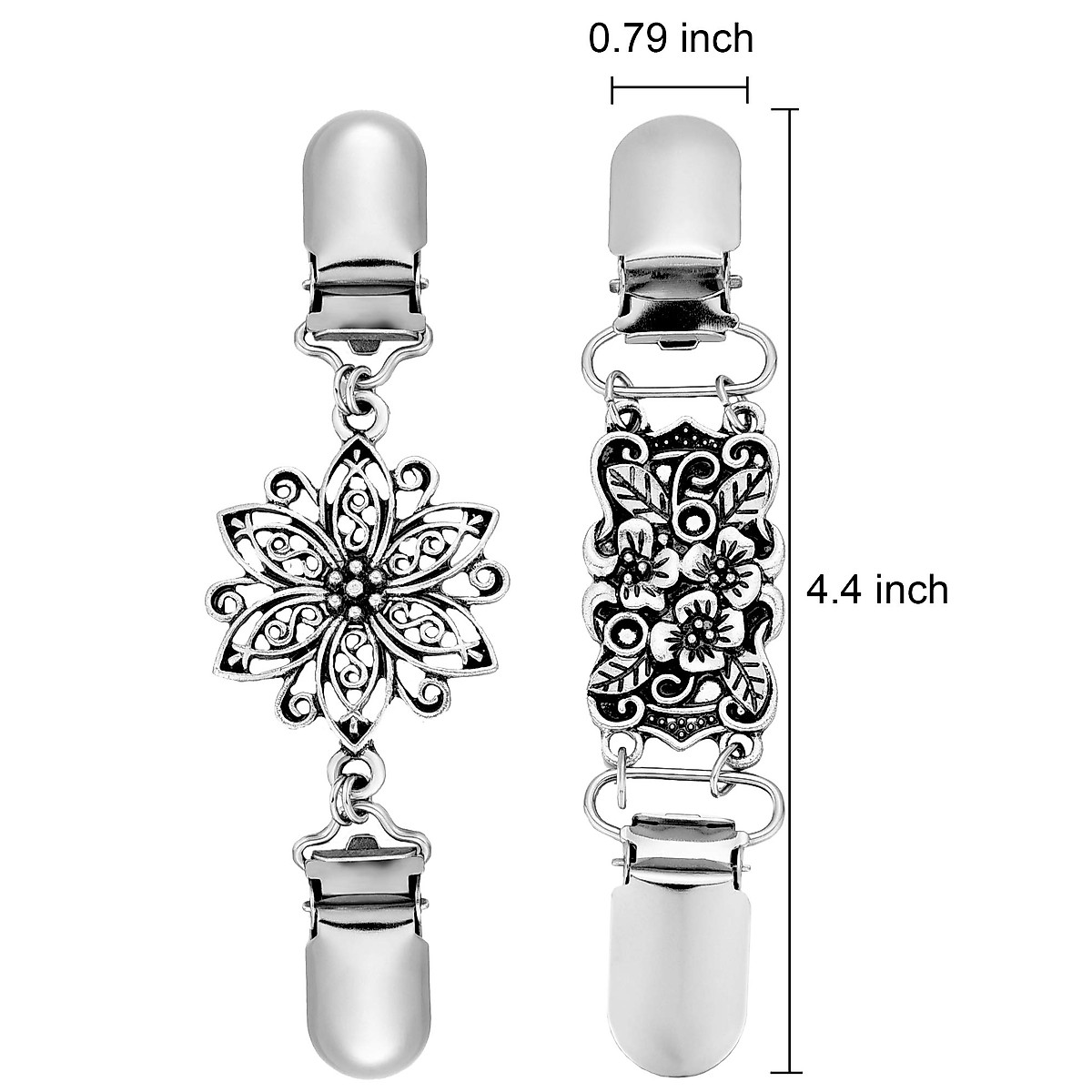 Jetec 2 Pieces Retro Shirt Dresses Clips for Women Shawl Clip Waist Cincher Clips Sweater Cardigan Collar Clips