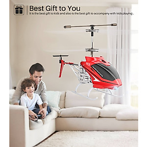 SYMA RC Helicopter, S39 Aircraft with 3.5 Channel,Bigger Size, Sturdy Alloy Material, Gyro Stabilizer and High &Low Speed, Multi-Protection Drone for Kids and Beginners to Play Indoor-Red