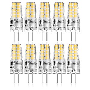 BUBO 10 Pack G4 LED Bulb 2W Equivalent 30W 3000K Warm White 250 Lumens 360°Beam Angle, T3 Halogen Bulb Replacement Landscape Bulbs, AC/DC 12V Led Lights G4 Bi-Pin Base for Outdoor Landscape Lighting