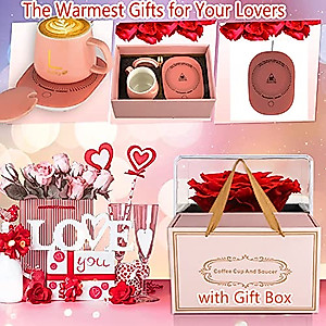 Coffee Mug Warmer with Mug, Coffee Cup Mug Warmer for Desk with Auto Shut Off, Mug Warmer Set for Desk Home Office--Birthday Coffee Gifts