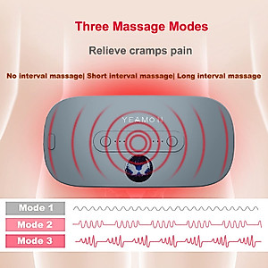 Portable Cordless Electric Waist Belt Device, Fast Heating Pad with 3 Heat Levels and 3 Massage Modes, Back or Belly Heating Pad for Women and Girl