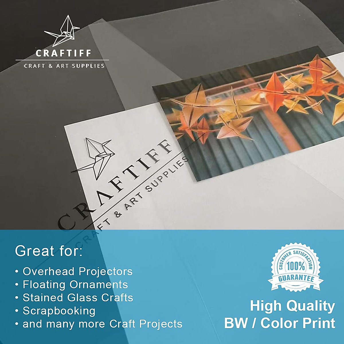 Ohp Clear Printable Transparency Film 8.5 x 11 Inches for Overhead Projectors, for Laser Printers - 40 Sheets