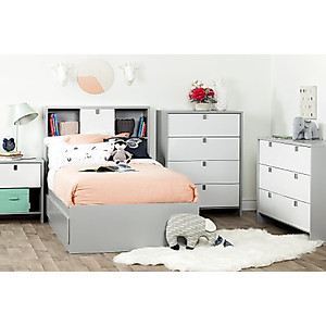 South Shore Cookie 4-Drawer Chest, Soft Gray & Pure White