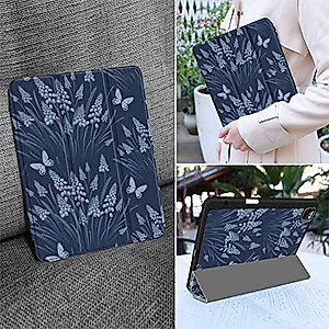 MEEgoodo for iPad Pro M2 12.9 Case 6th/5th/4th/3rd Generation 2022 2021 2020 2018 with Pencil Holder, Tablet Cover with Soft TPU Back Shell, Vintage Floral