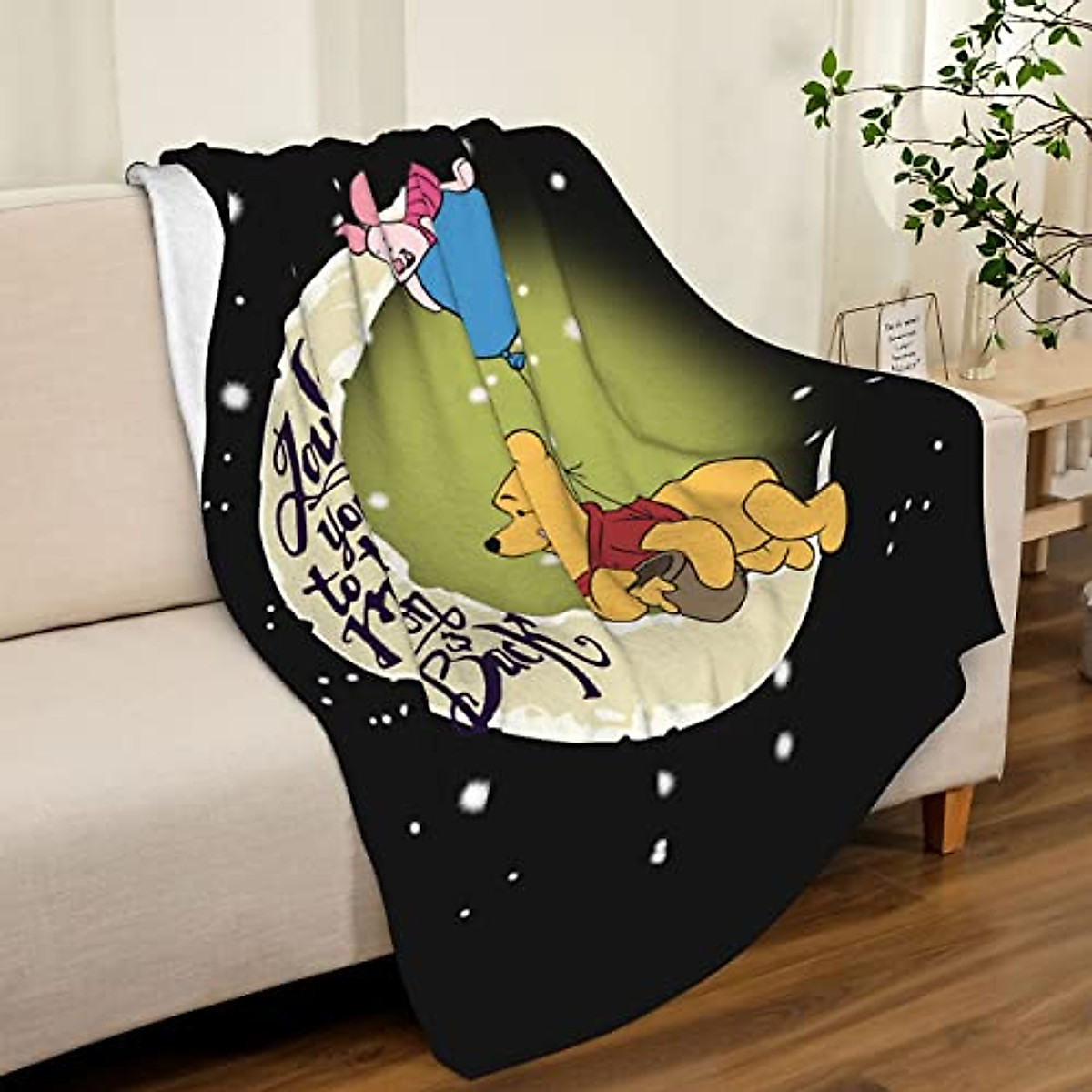 EVAGMG Cute Blanket Boys Girls Blankets Flannel Fleece Bear Throw Best Friend Super Soft Cozy Warm Plush Bedding 50''x40''