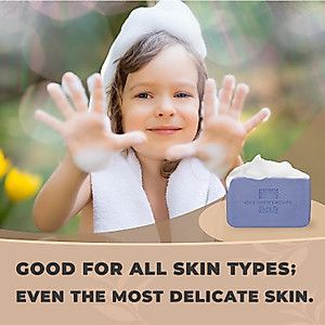 One With Nature Dead Sea Salt Lavender Soap 4oz Bars 3Pack - Dead Sea Salt Contains Magnesium, Sulfur & 21 Essential Minerals - Ideal for All Skin - Shea Butter, Argan Oil Enriches, Natural Fragrance