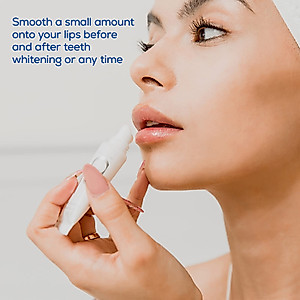 GLO Lip Care: Lip Balm w/Nourishing & Hydrating Vitamin E, Shea Butter, Aloe & CoQ10 — Travel Size 0.3 Ounce Tube, Mint Flavor — Apply Prior to Teeth Whitening Treatment