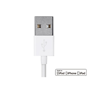 Monoprice Lightning to USB Type-A Charging Cable - Apple MFi Certified, 6 Inches, White - Essential Series