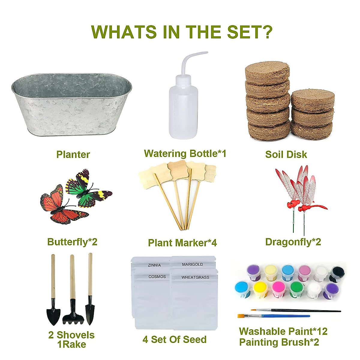 Wenzhuo Paint & Plant Flower Growing Kits-Planter,Soil-Kids Gardeing kit Toys，DIY STEM Arts & Crafts Project Activity,Unique Science and Garden Gift for Girls & Boys Age 5 6 7 8-12