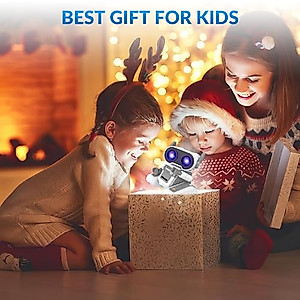 STEMTRON RC Robot Toys for Kids, Rechargeable Remote Control Robot Toy for Boys & Girls, with Auto Demo, Dance Moves, Music, Shining 7 Colors LED Eyes & Flexible Head, Ears & Arms