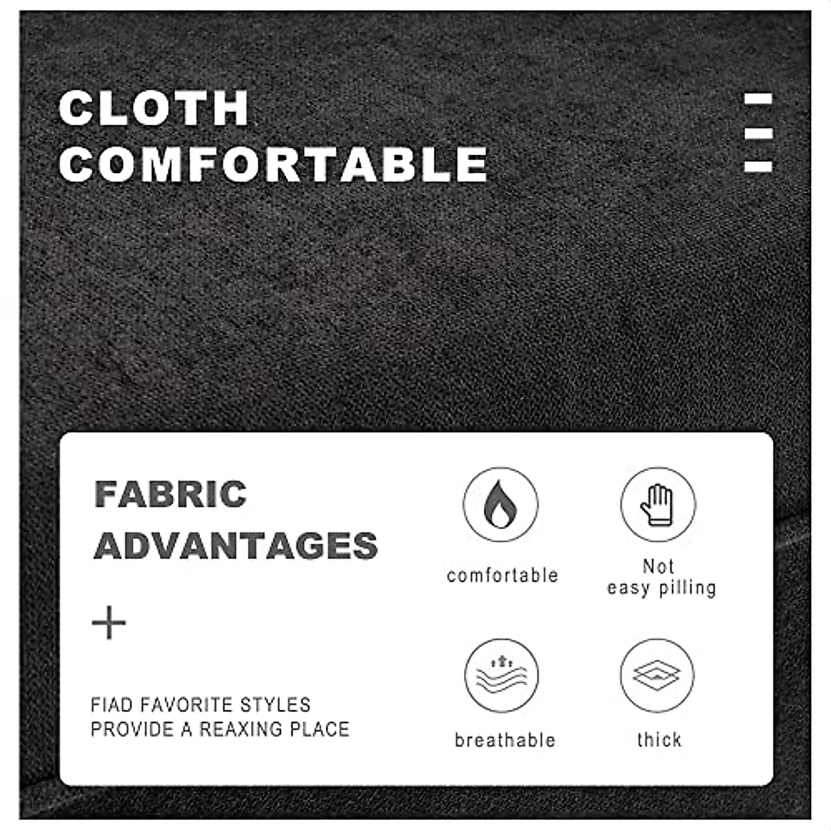 MWrouqfur 53" Mid Century Loveseat Sofa,Upholstered 2 Seater Sofa w/Tufted Back,Wood Legs,Modern Linen Fabric Love Seat Couch Chair for Small Space,Living Room Bedroom Office Apartment (Black)