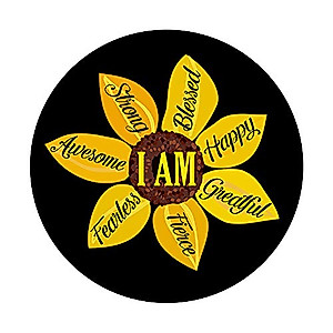 Inspirational Quote Apparel Inspirational Gifts Sunflower PopSockets PopGrip: Swappable Grip for Phones & Tablets