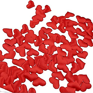 Dzrige 100 Pcs Heart Shaped Petals Love Heart Shaped Sponge Petals Romantic Red Heart Confetti For Party Decoration Handmade DIY Petals Birthday Table Wedding Valentine Day Supplies