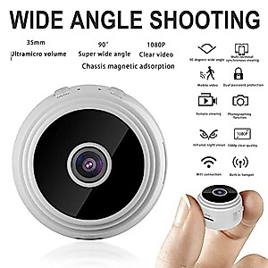 Zone Flex Camera, Wireless Wifi Motion Detects Magnetic Camera, Monitor Detection Tiny Cameras for Indoor/outdoor, Mini 1080p Wireless Magnetic Security Camera, Car Cameras for Surveillance (Black)