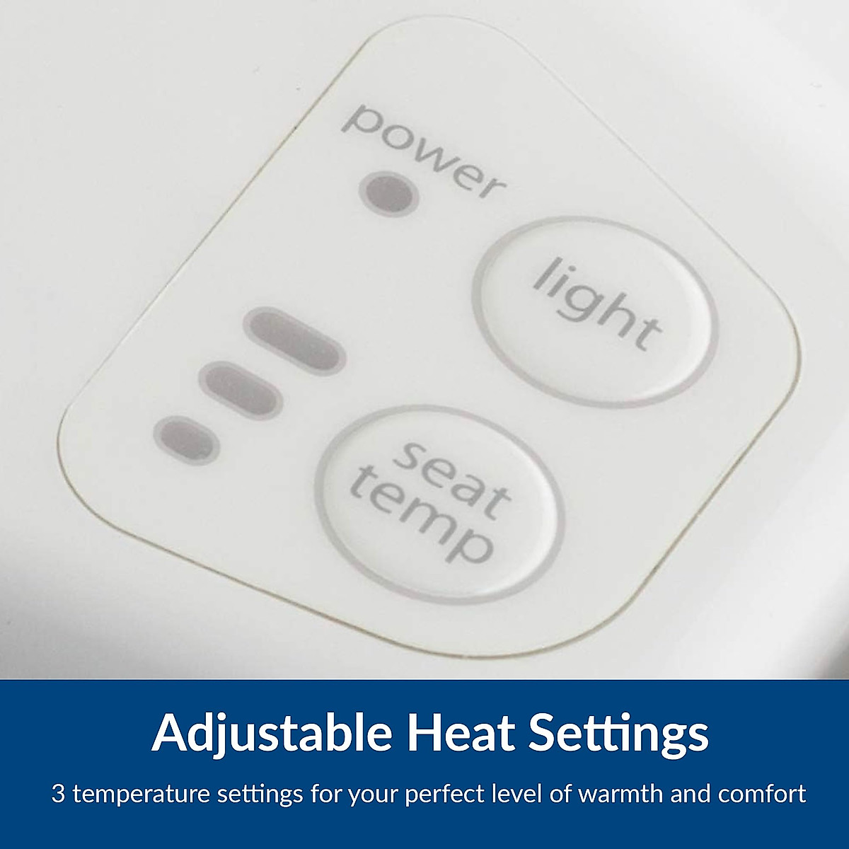 BEMIS Radiance Heated Night Light Toilet Seat will Slow Close and Never Loosen, ELONGATED, Long Lasting Plastic, White, H1900NL 000