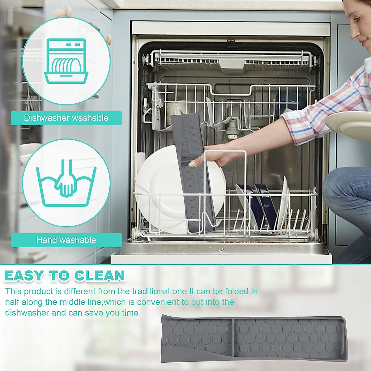 xingruyu 30 Inch Silicone Magnetic Stove Top Shelf, Magnetic Spice Rack Over the Stove, Condiment Storage Shelf, Heat Insulated Kitchen Gadgets, Zero Installation, Not Easy to Slide (Gray)