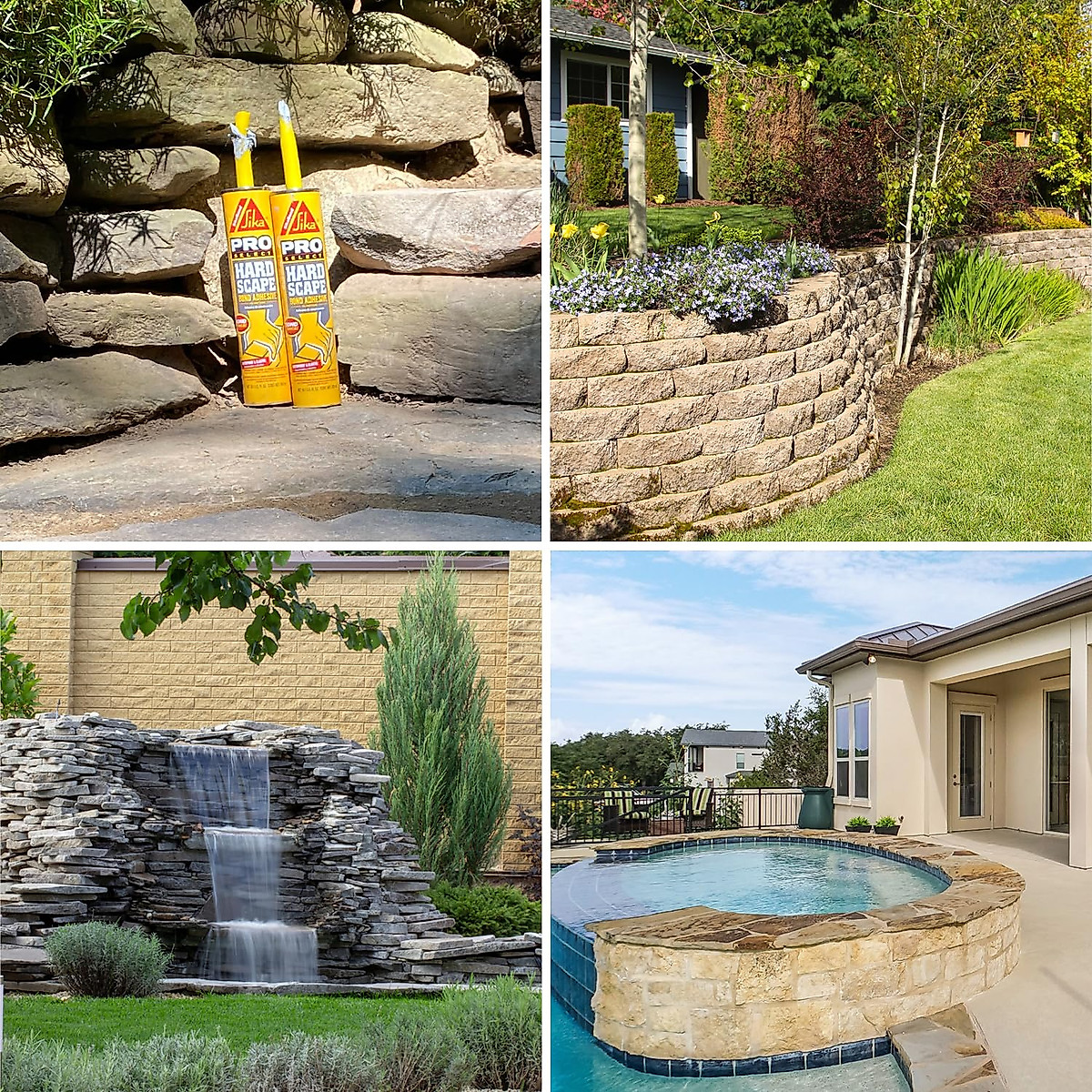 Sika Sikabond - Hardscape Adhesive - Gray - Durable and Flexible Outdoor Adhesive - for Landscape Projects - Exterior use - 10.1 fl oz