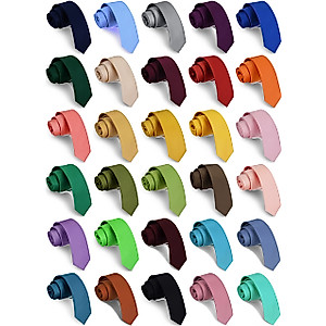 GUSLESON 6cm Burgundy Slim Necktie for Men Wine Red Solid Skinny Tie (0973-11)